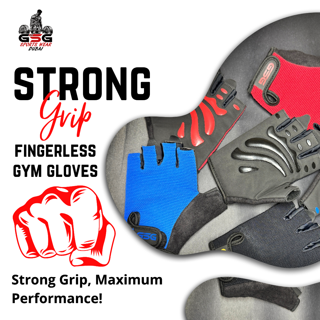 Strong Grip Fingerless Gym Gloves | GSG Sports Wear Dubai – GSG Planet ...