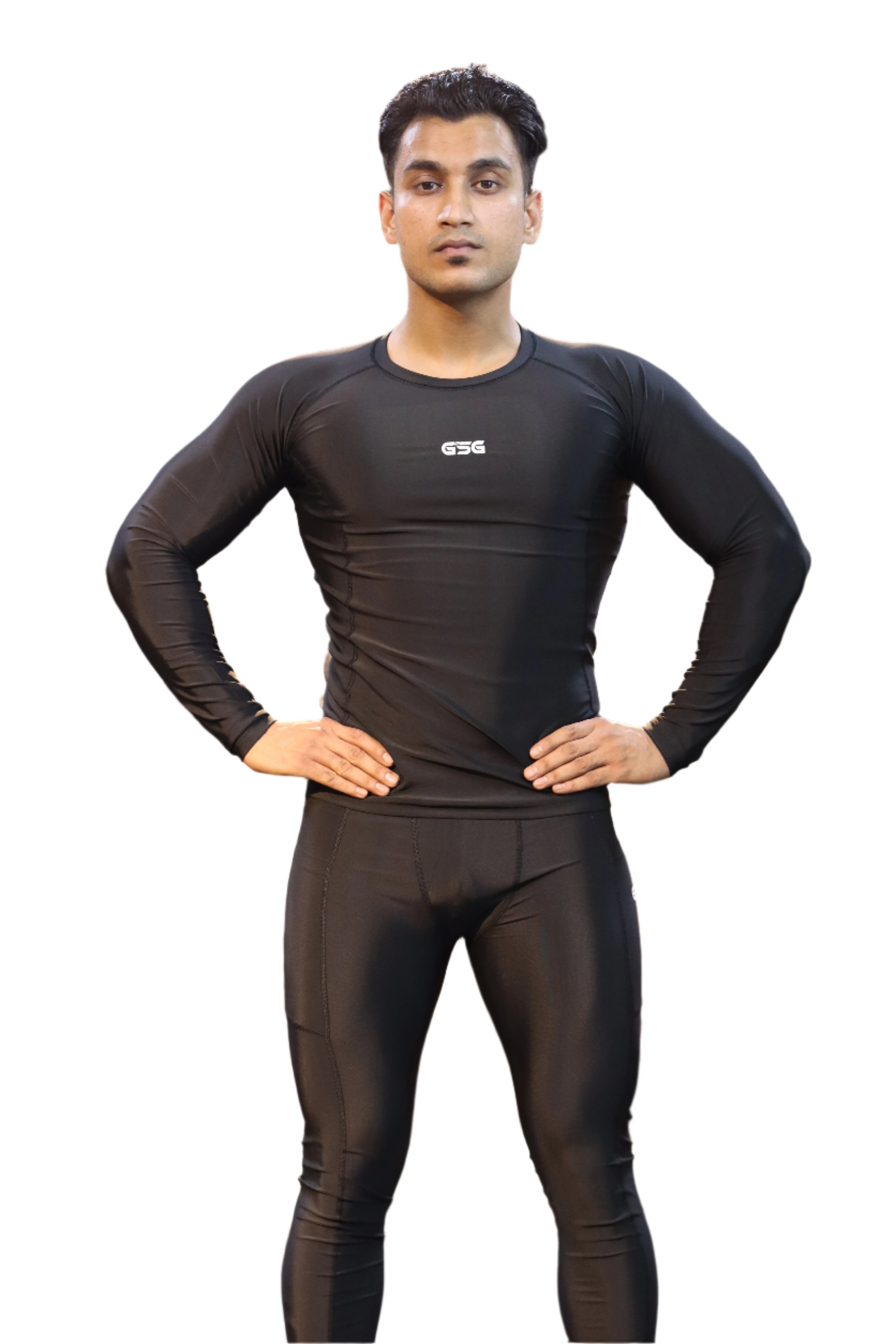 GSG Compression Shirt Black & Grey | Men's Gym Shirt UAE | Moisture ...